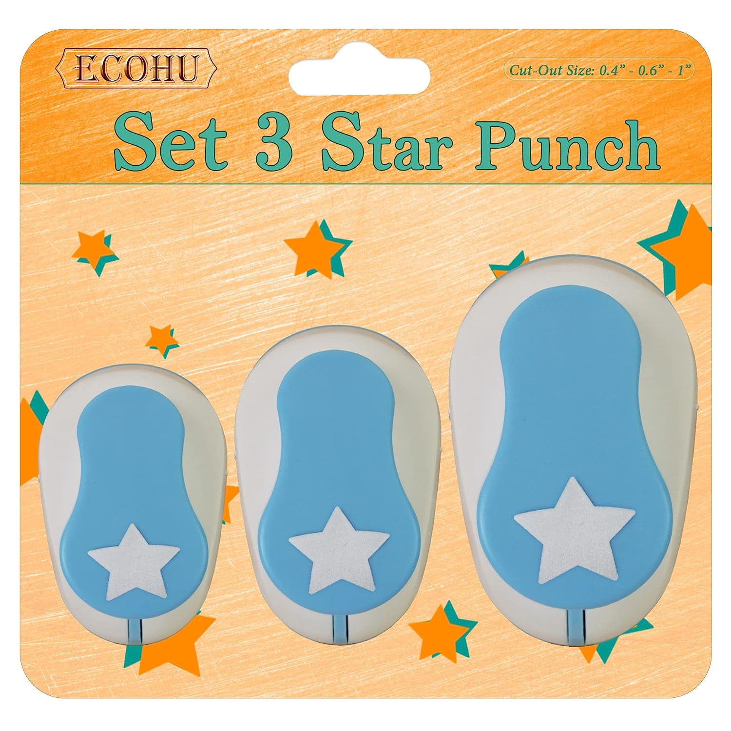 Set 3 Star Paper Punch 0.3'' / 0.63'' / 1'', Scrapbooking Hole Punches ...