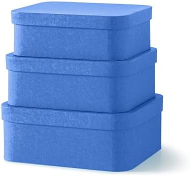 Set of 3 Textured Pink Boxes with Rounded Edges, Decorative Cardboard ...