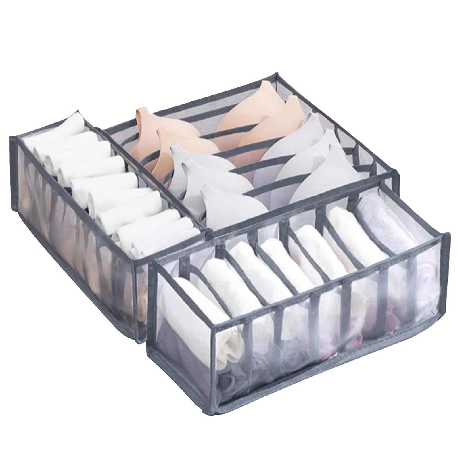 Set of 3 Underwear Drawer Organizer, Foldable Socks Organizer Underwear ...