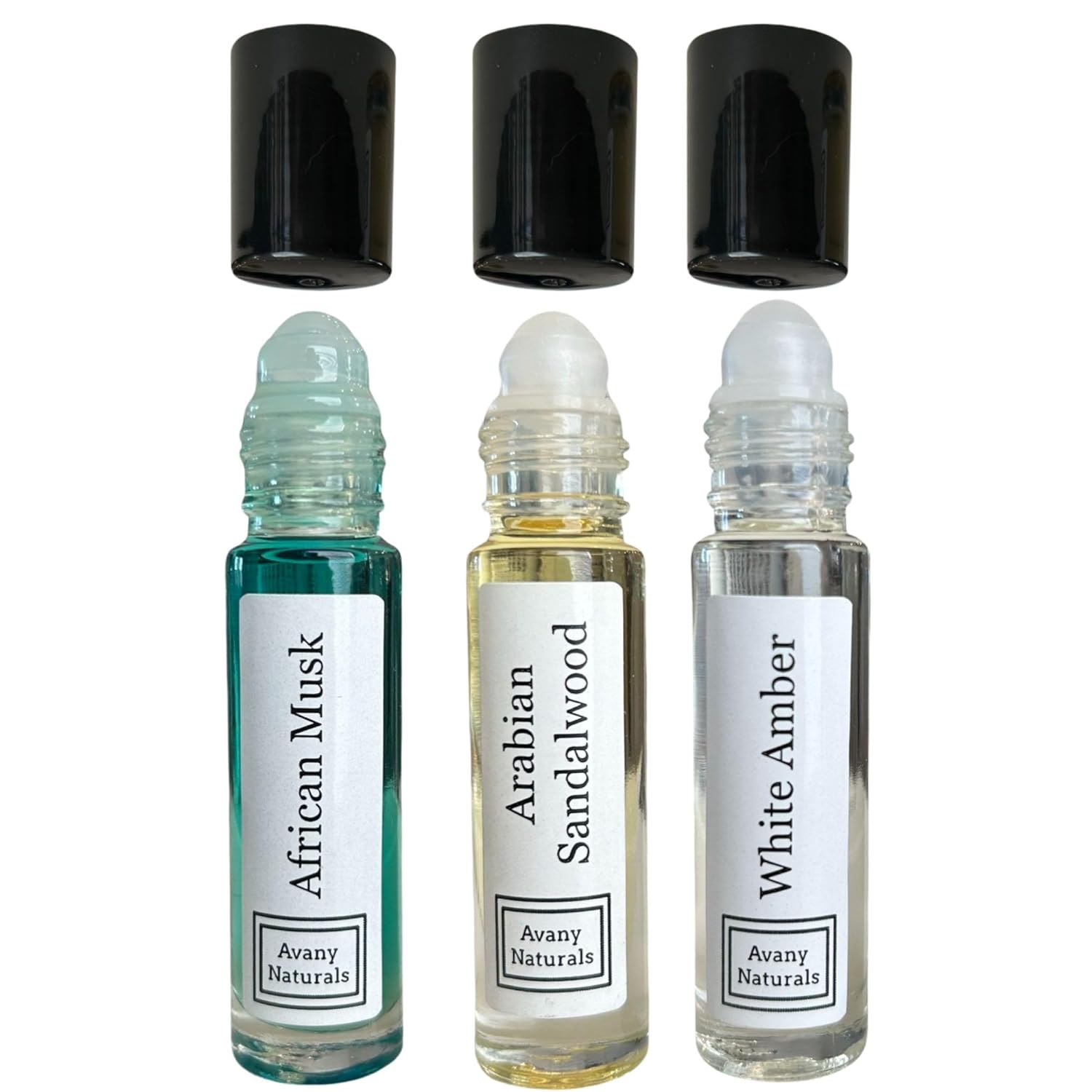 Set of 3 Unisex Fragrance Body Oil, African Musk, Sandalwood Musk ...