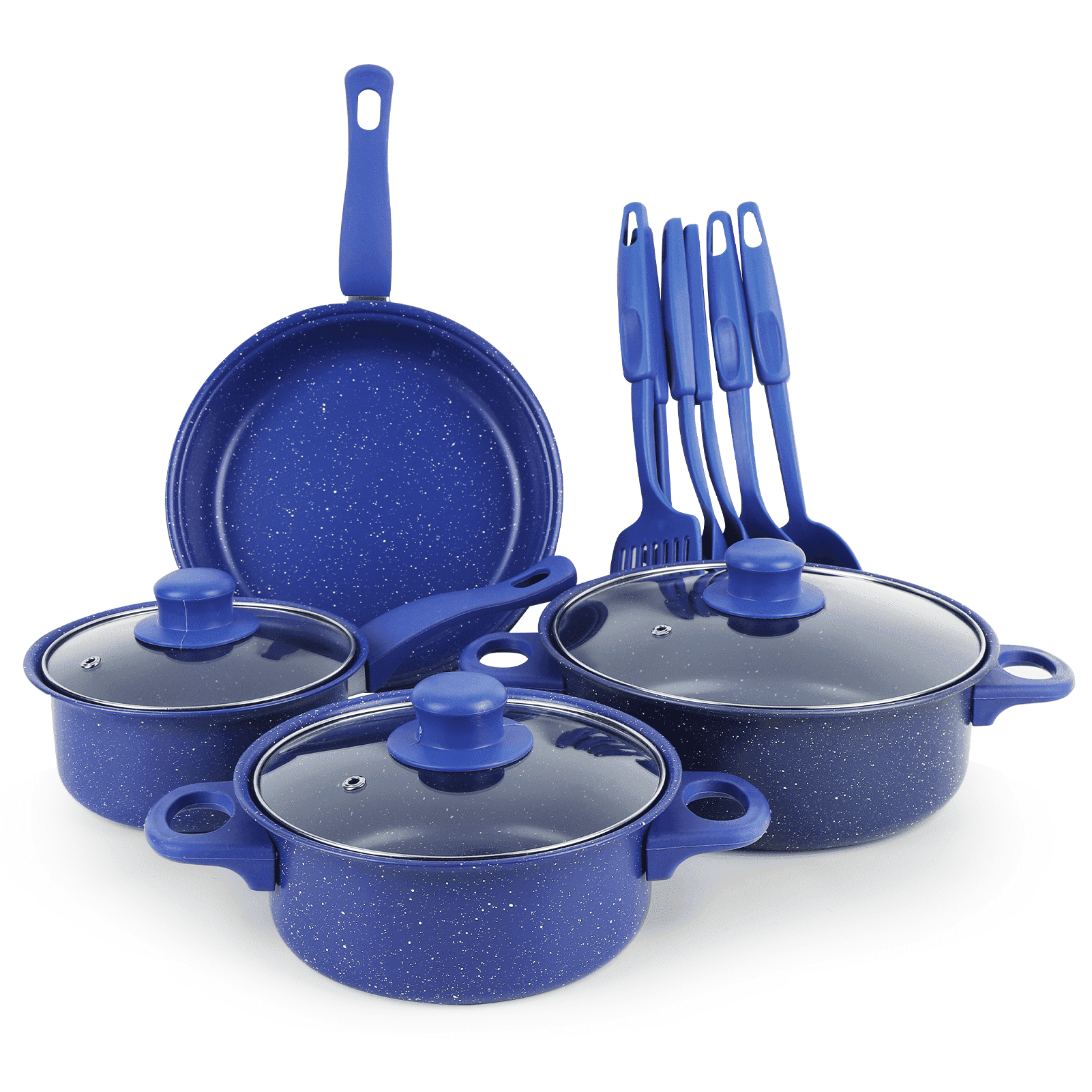 13 Piece Cookware Set, Kitchen Nonstick Pots And Pans Set With Glass ...