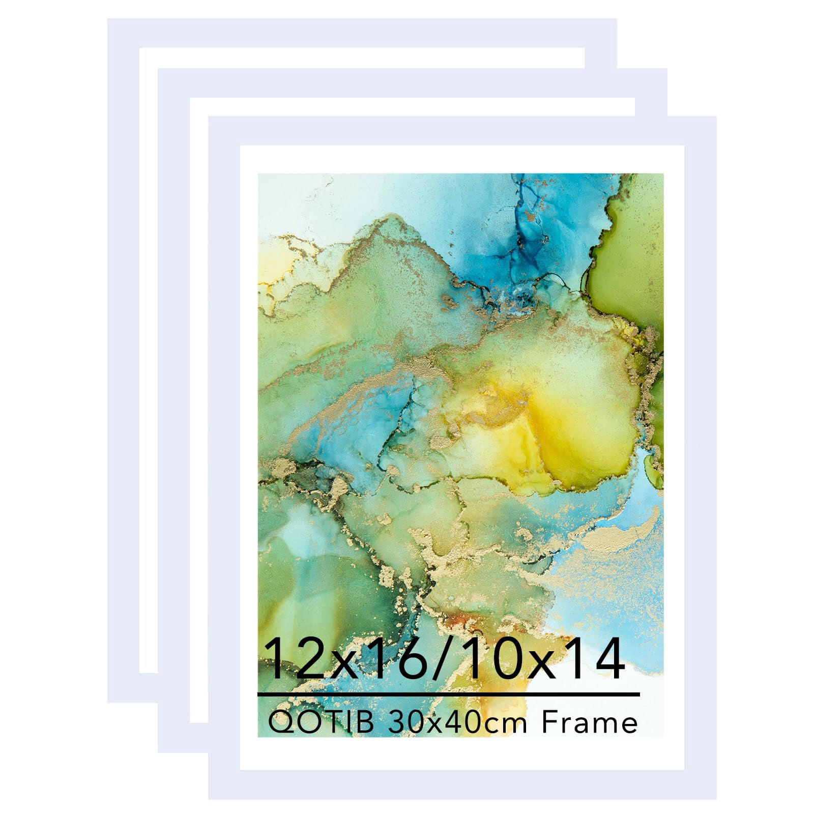 Set of 3 White 12x16 Frames for Diamond Painting 30x40cm, Wood Wall ...