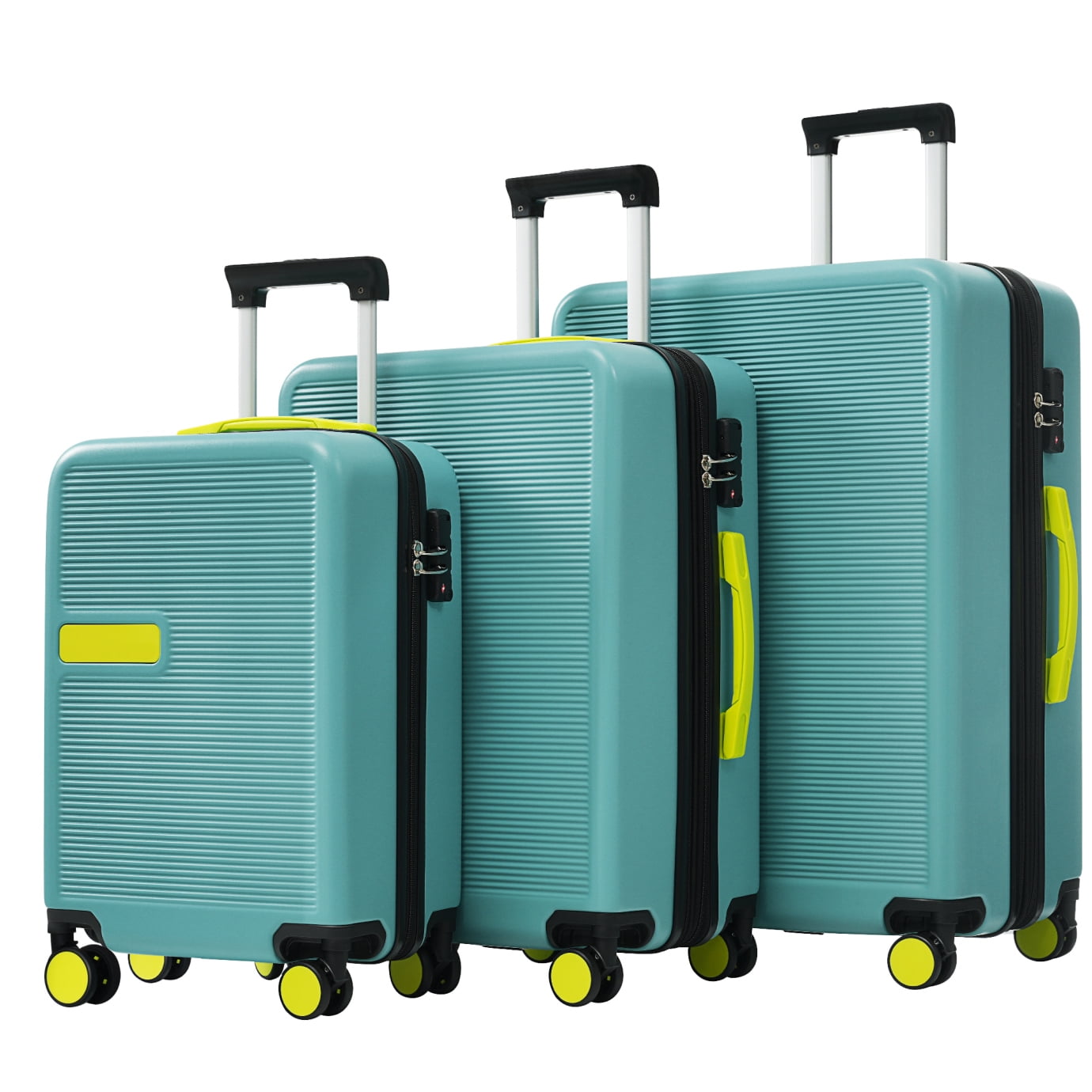 Set of 3 pcs Hardshell Luggage, Contrast Color Suitcase with Spinner ...