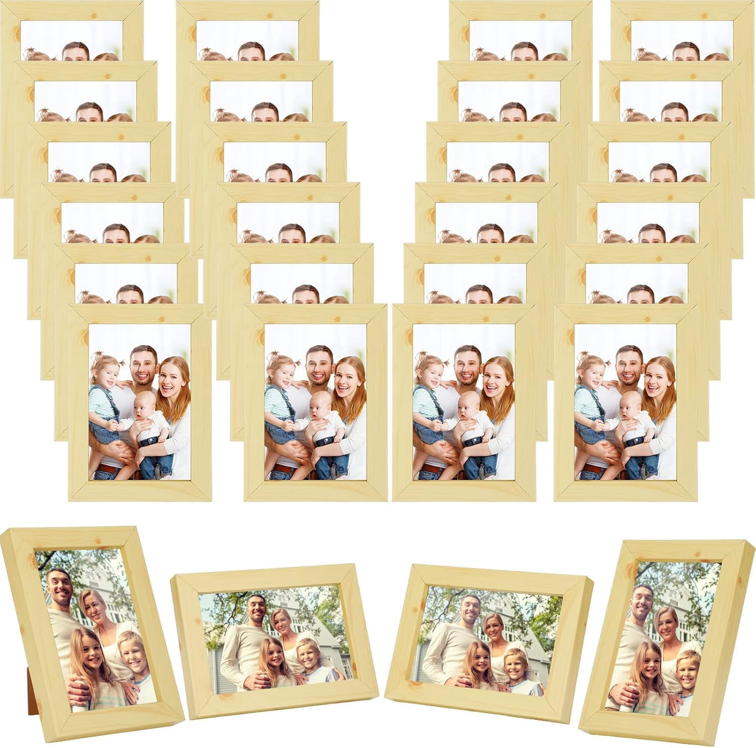 Set of 30 4 x 6 Picture Frame Display Pictures with Mat Wall Mounting ...