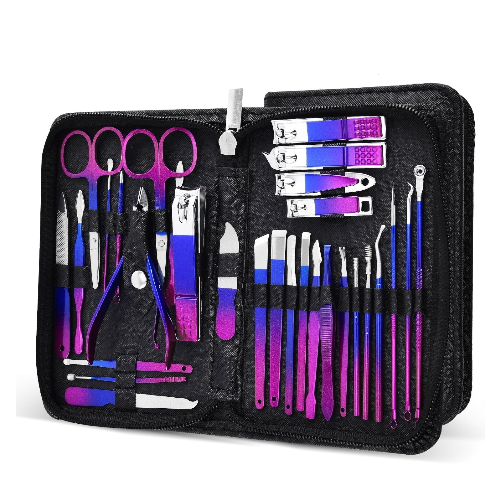 Set 30 In 1 Nail Clipper Set Blue-red Anti Splash Fingernail Cutter ...