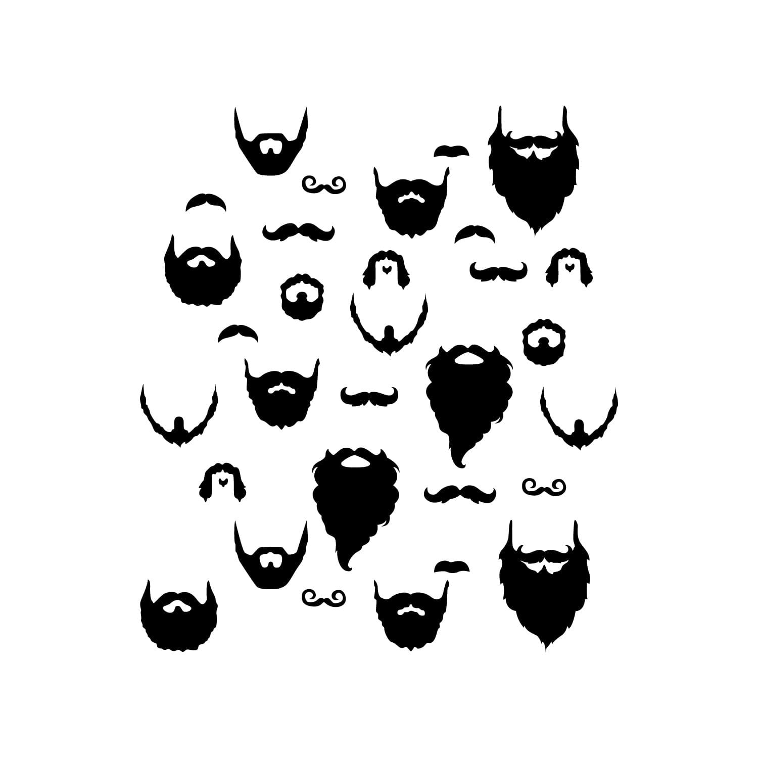 Set of 31 Vinyl Wall Art Decals - Beards - from 1" to 6" Each - Rugged ...