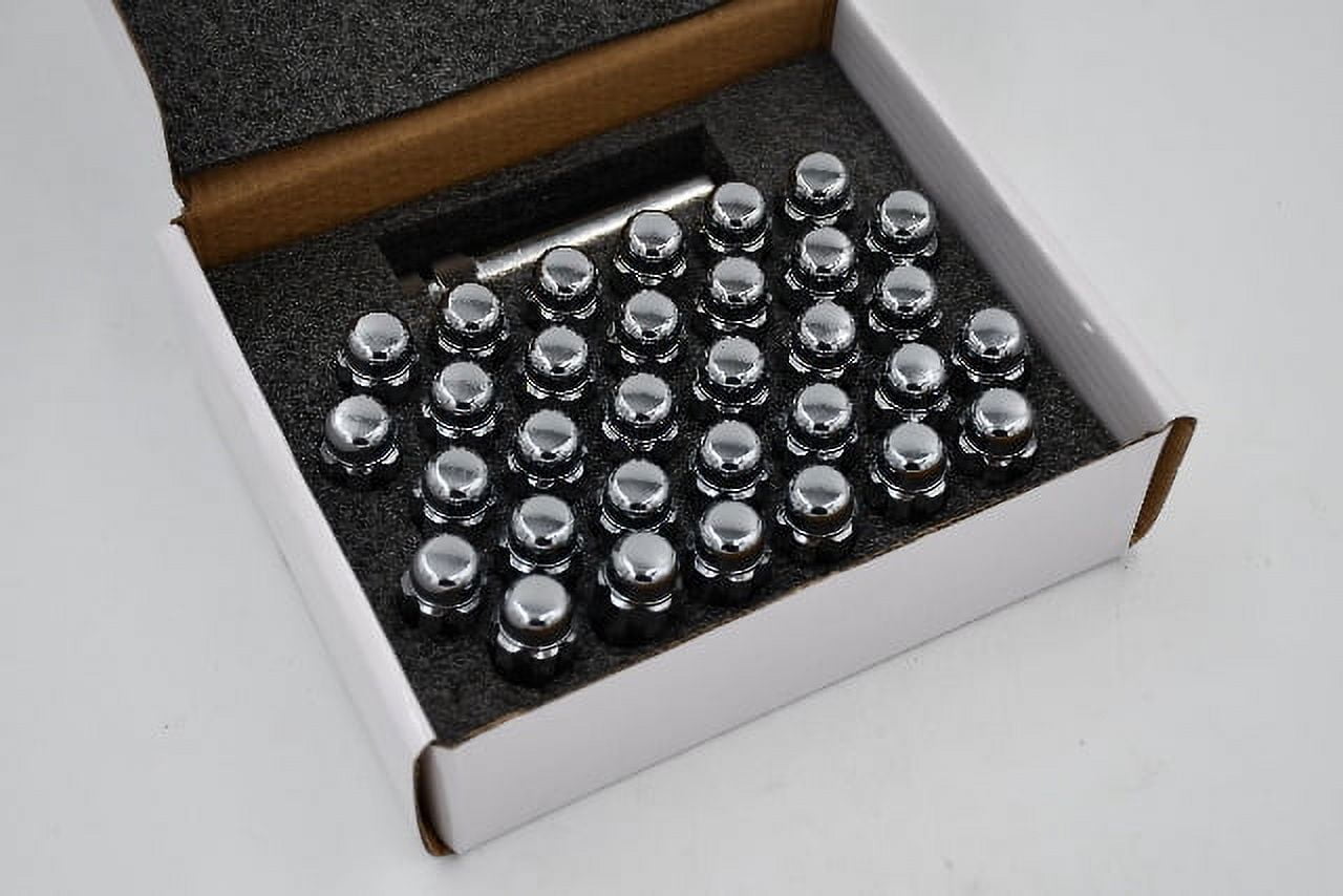 Set 32 Epoch Spline Lug Nut Kit Chrome 1/2" 1.9" Tall 1/2-20 - Walmart.com