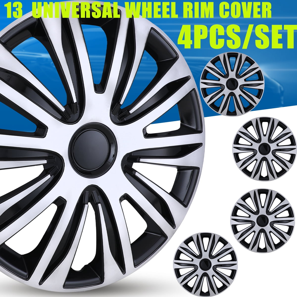 Set of 4 13" Hubcaps Wheel Cover Replacement Hub Caps Universal Wheel ...
