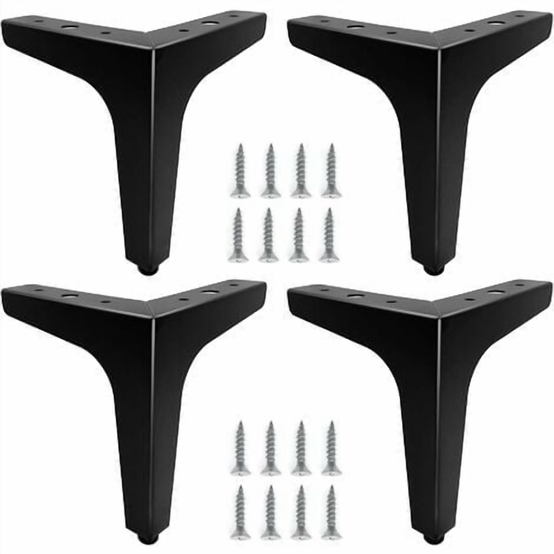 Set of 4 15cm Black Metal Furniture Legs, Durable Sofa Legs, Coffee ...