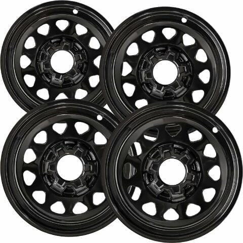 Set of 4 17 inch Gloss Black Wheel Skins Covers compatible with 19-25 ...