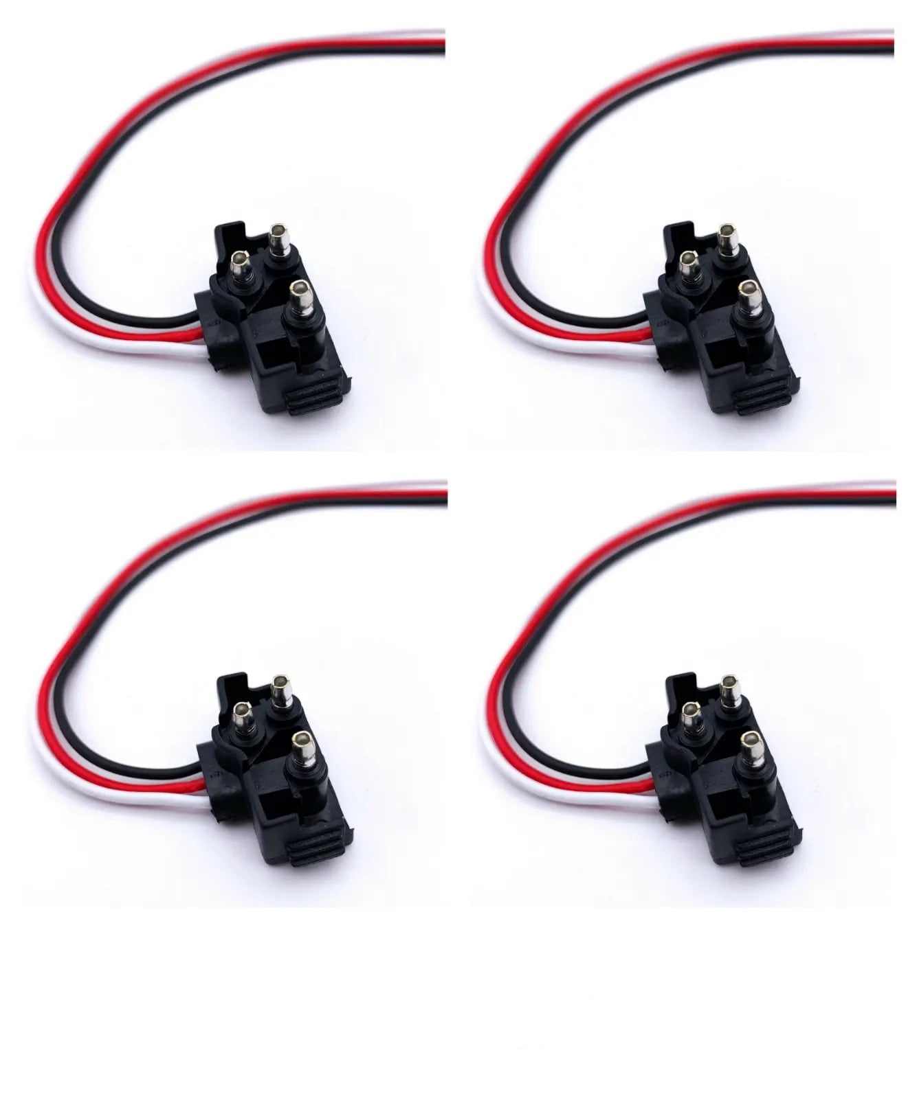 (Set/4) 3 Prong Pigtail Wire Right Angle Plug Truck Trailer Stop Turn ...