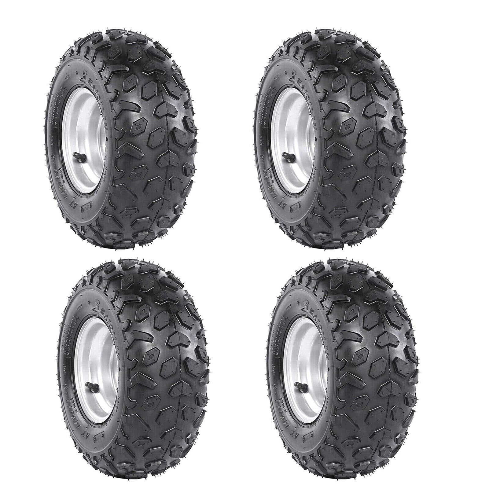 Set of 4 ATV Go Kart Tires 145/70-6 Tire With 6" Wheel Rims 3 Lug for ...