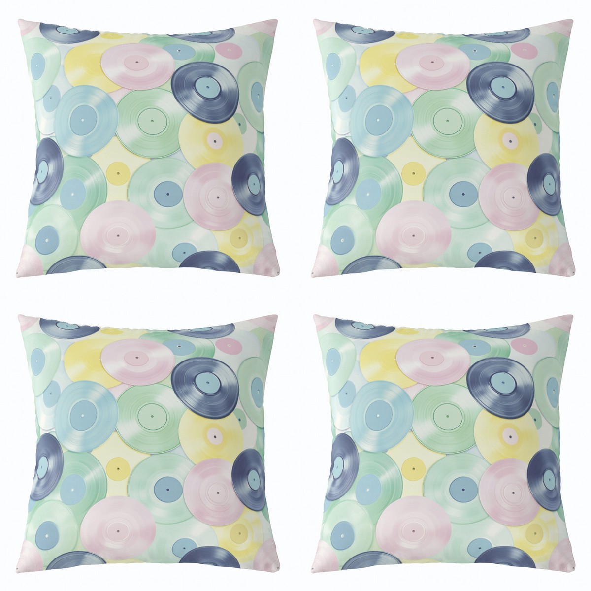 Set of 4 Cartoon Disc Throw Pillow Covers 20x20 Inch,Colorful Oil ...