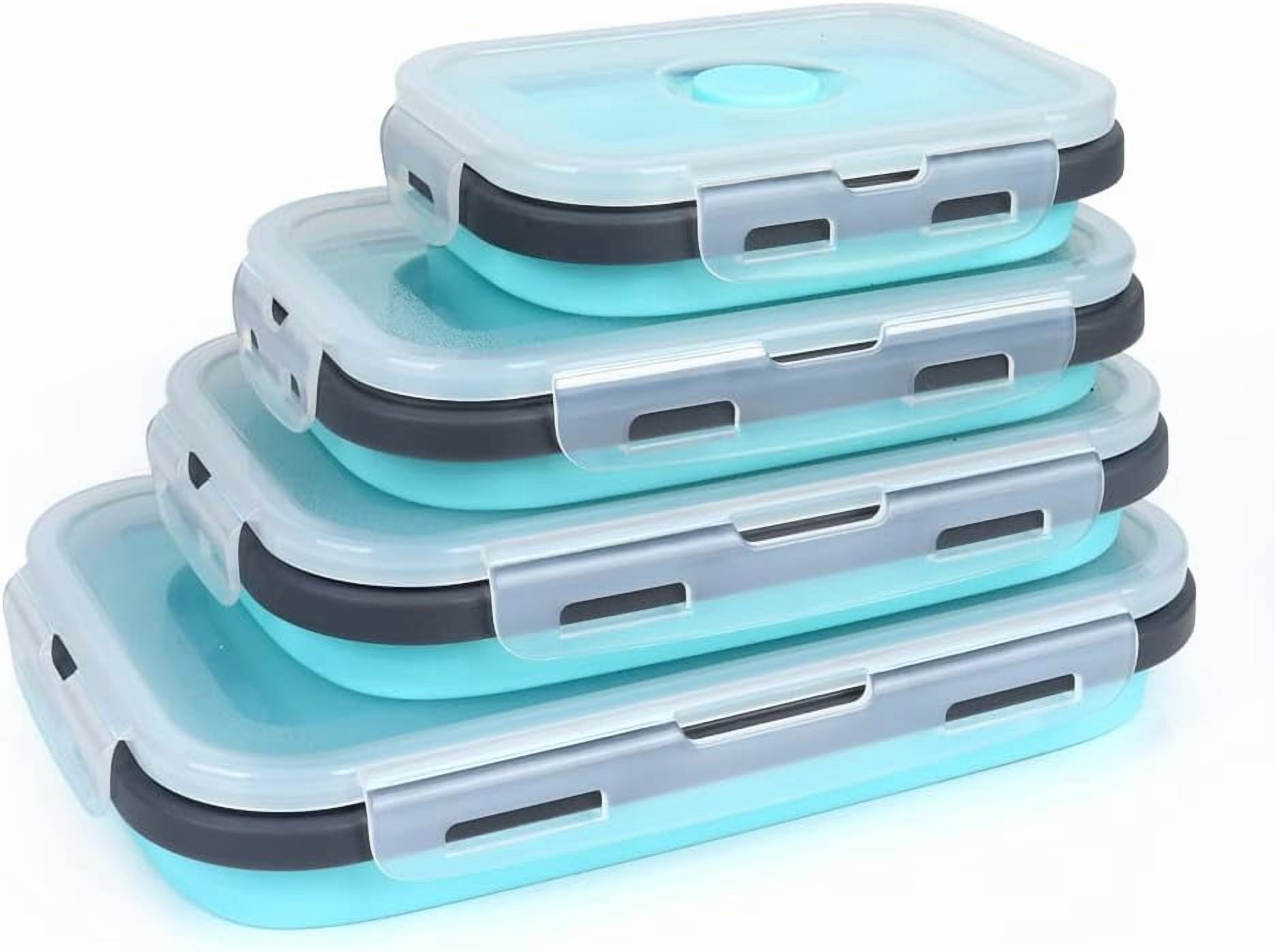 Set of 4 Collapsible Foldable Silicone Food Storage Containers,Ktichen ...