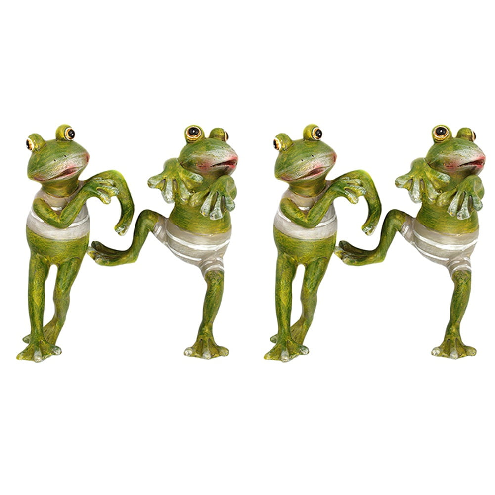 Set of 4 Cute Frog Figurines Hanging Animal Statue,Resin Pot Hanging ...