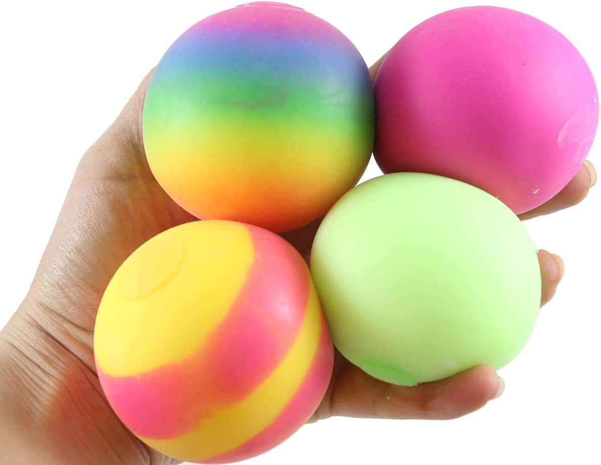 Set of 4 Different Boxed Stress Balls - Color Changing, Glow, Striped ...