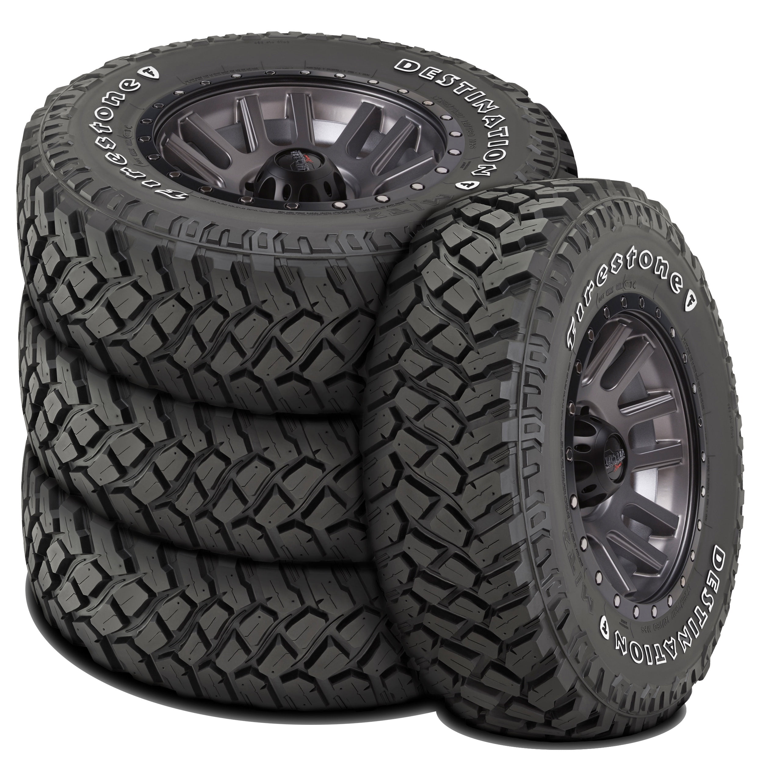 Firestone M/T2 LT 255/75R17 6 Ply Mud Tires Set of 4 for Jeep Wrangler - Walmart.com