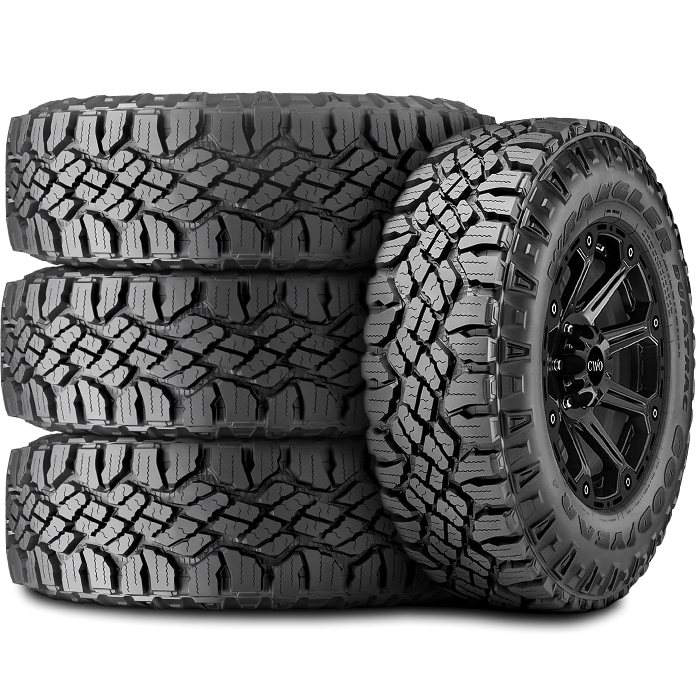 Set of 4 (FOUR) Goodyear Wrangler DuraTrac 255/75R17 115S A/T All Terrain Tires Fits: 2017 Jeep ...