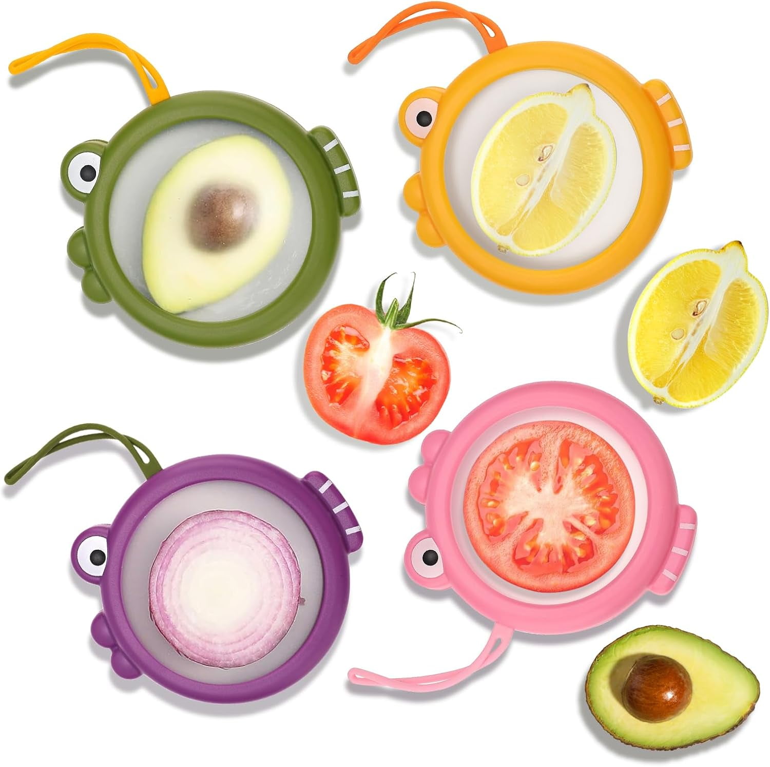 Set of 4 Fresh Food Containers, Fresh Pod, Reusable Silicone Storage ...