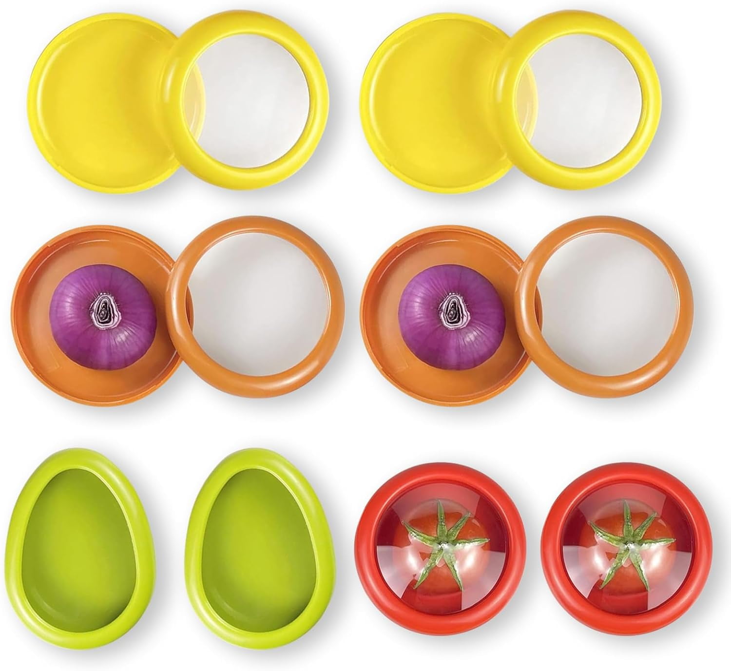 Set of 4 Fresh Food Containers, Reusable Silicone Food Savers, fresh ...