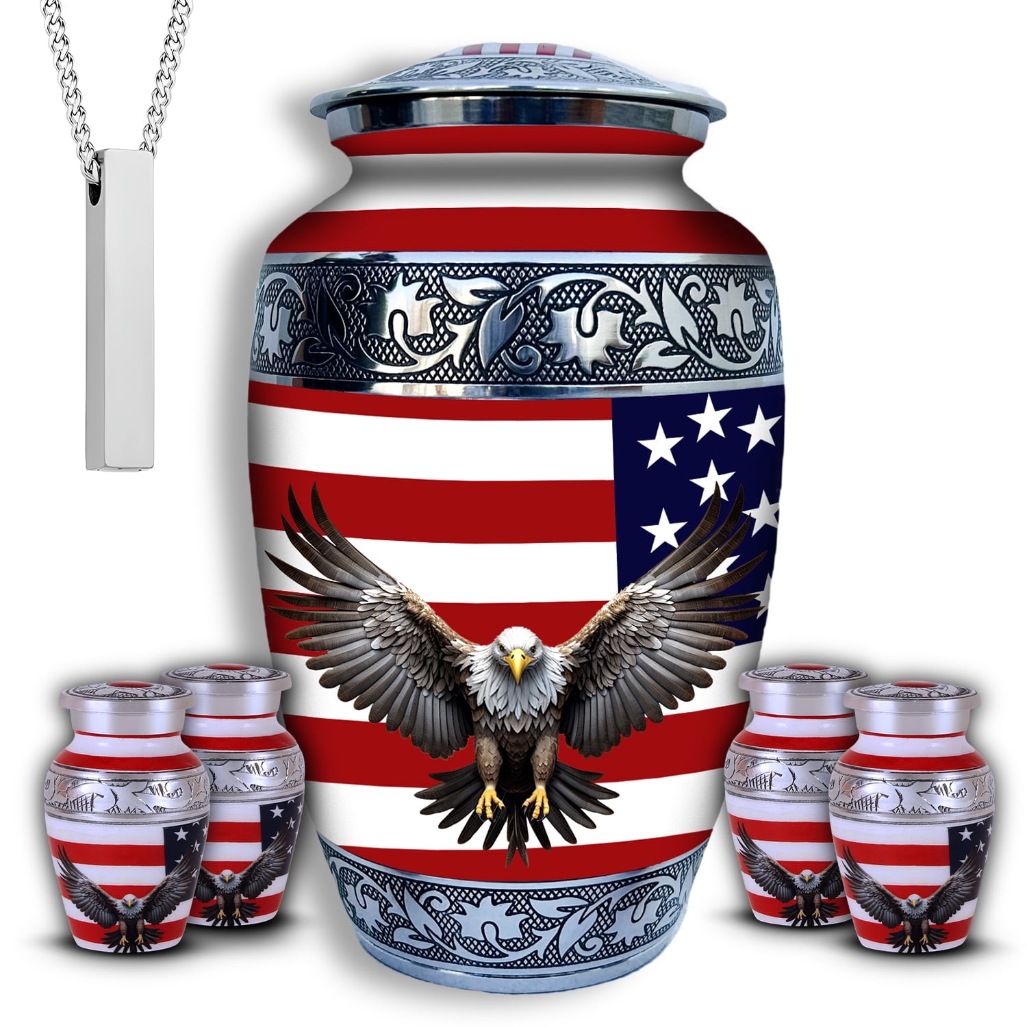 Set of 6 Funeral & Military Urns for Cremation Ashes Adult – Large ...