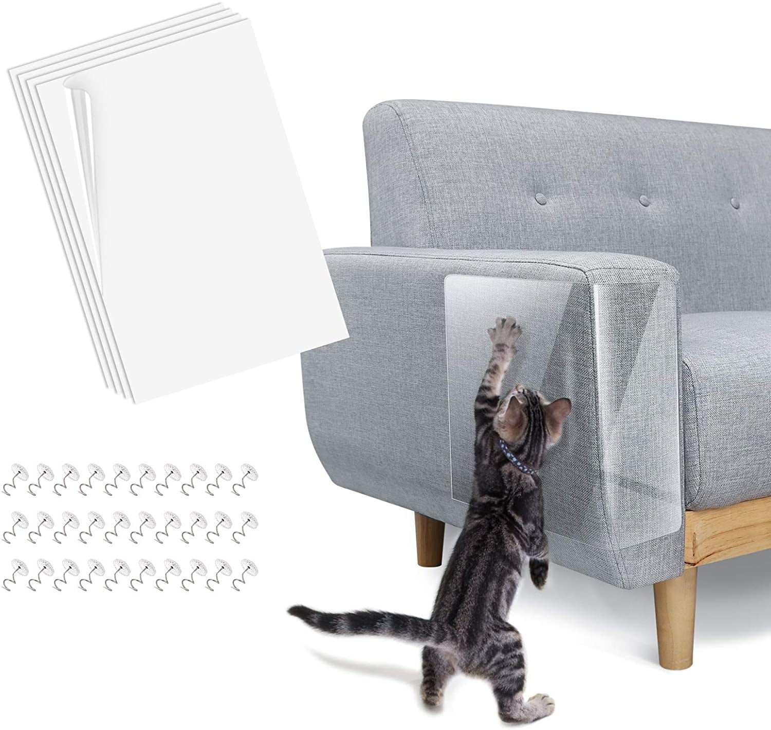 Set Of 4 Furniture Protectors Mat Cat Scratching Post, Sofa Armchair ...