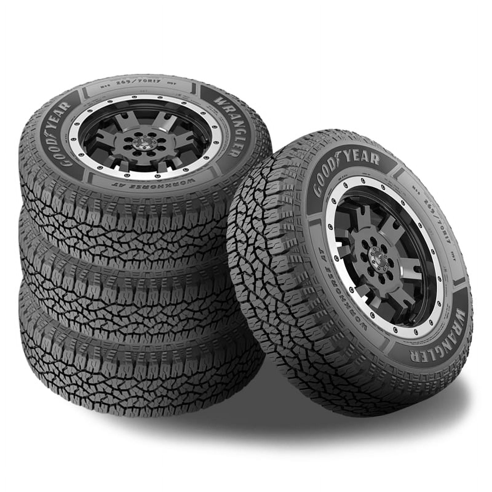 Set of 4 Goodyear Wrangler Workhorse A/T LT245/70R17 119S All Terrain Tires 50K Mileage ...