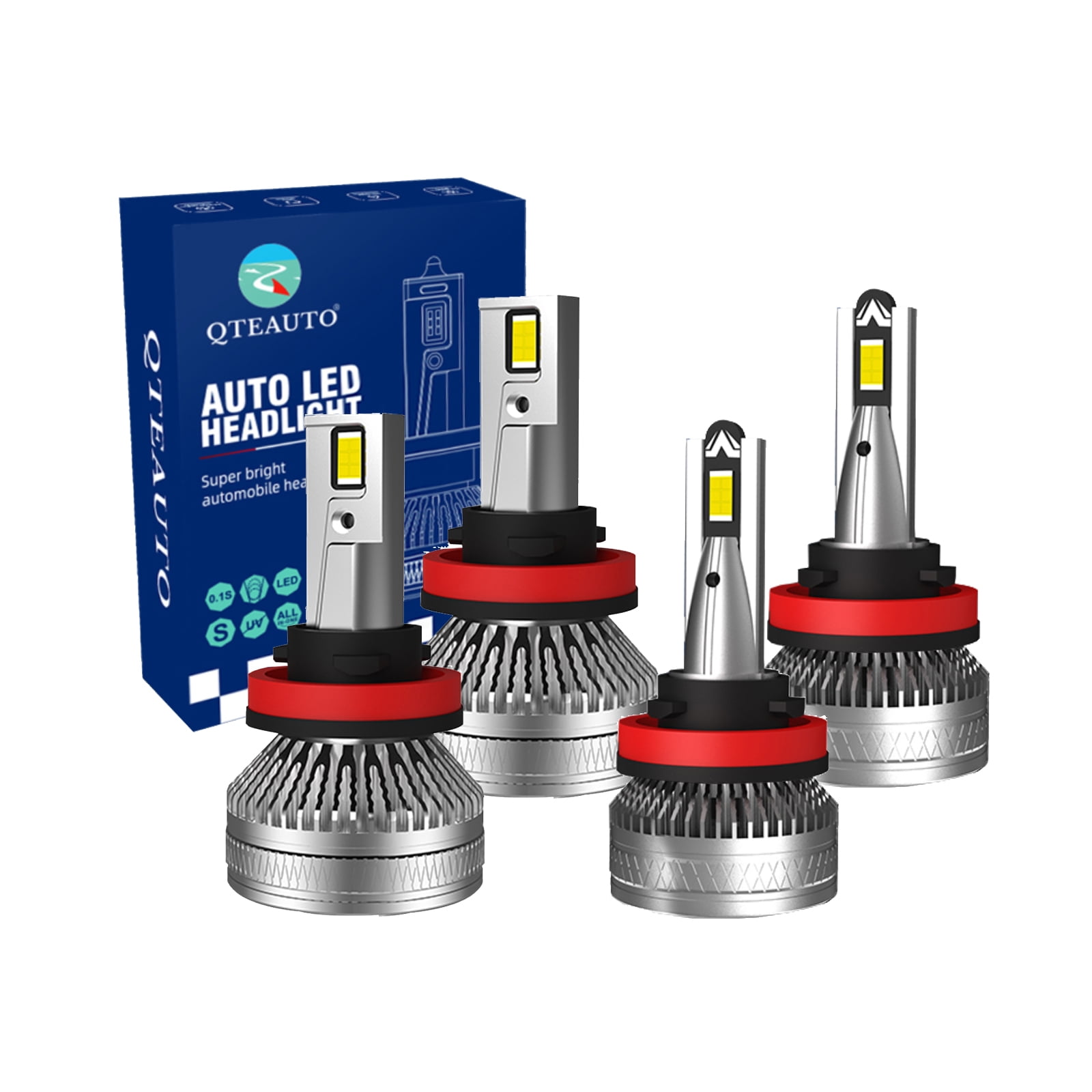 Set 4 H8/H9/H11 LED Bulb Low Beam Fog Light 140W, Voltage 12V, Color ...