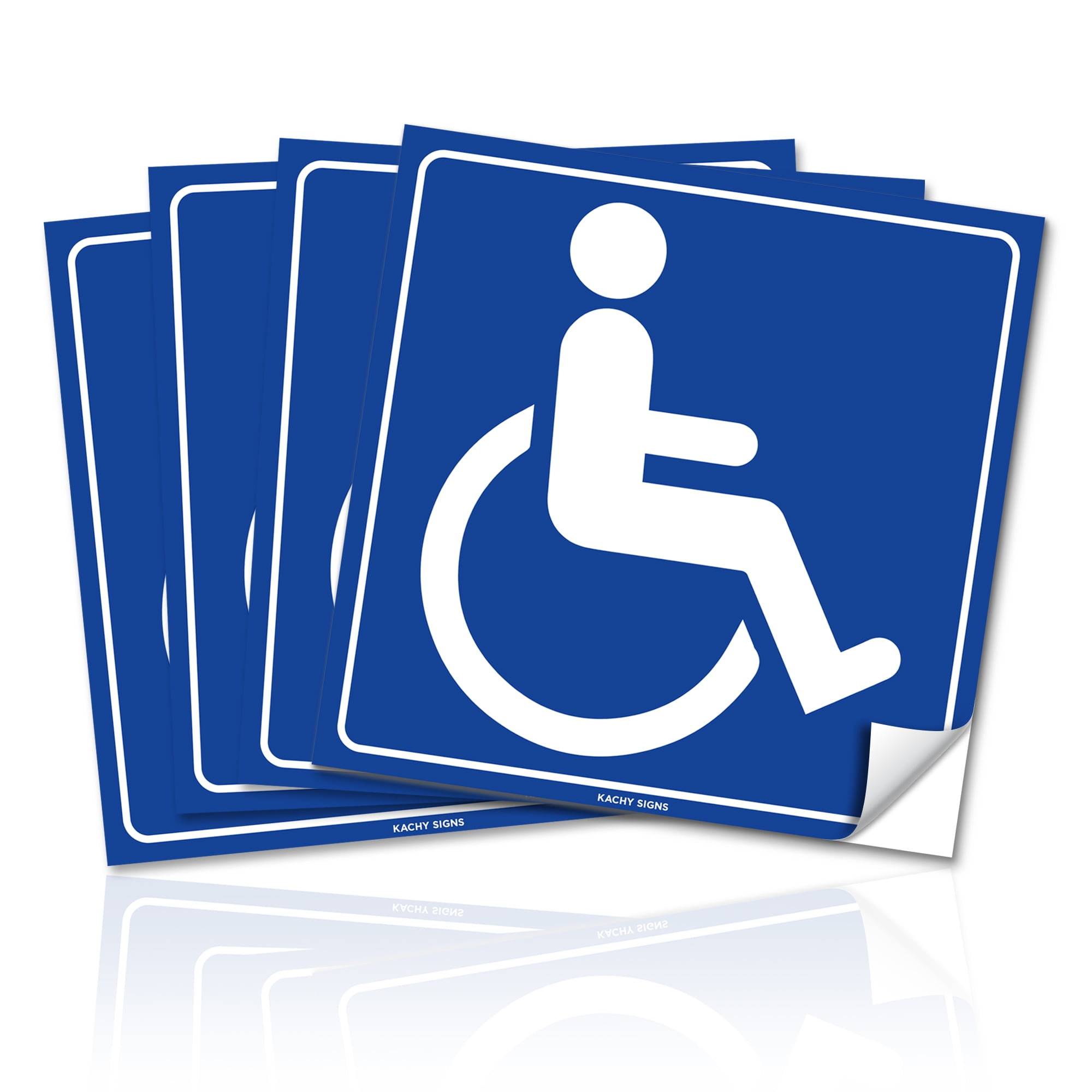 (Set of 4) Handicap / Disabled Wheelchair Accessible Sign Sticker 6" x ...