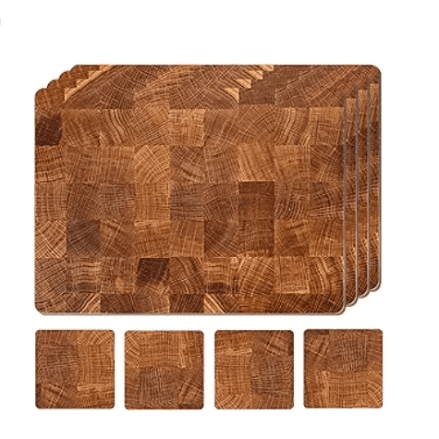 Set of 4 Heat Resistant Cork Placemats for Dining Table with Free Set ...