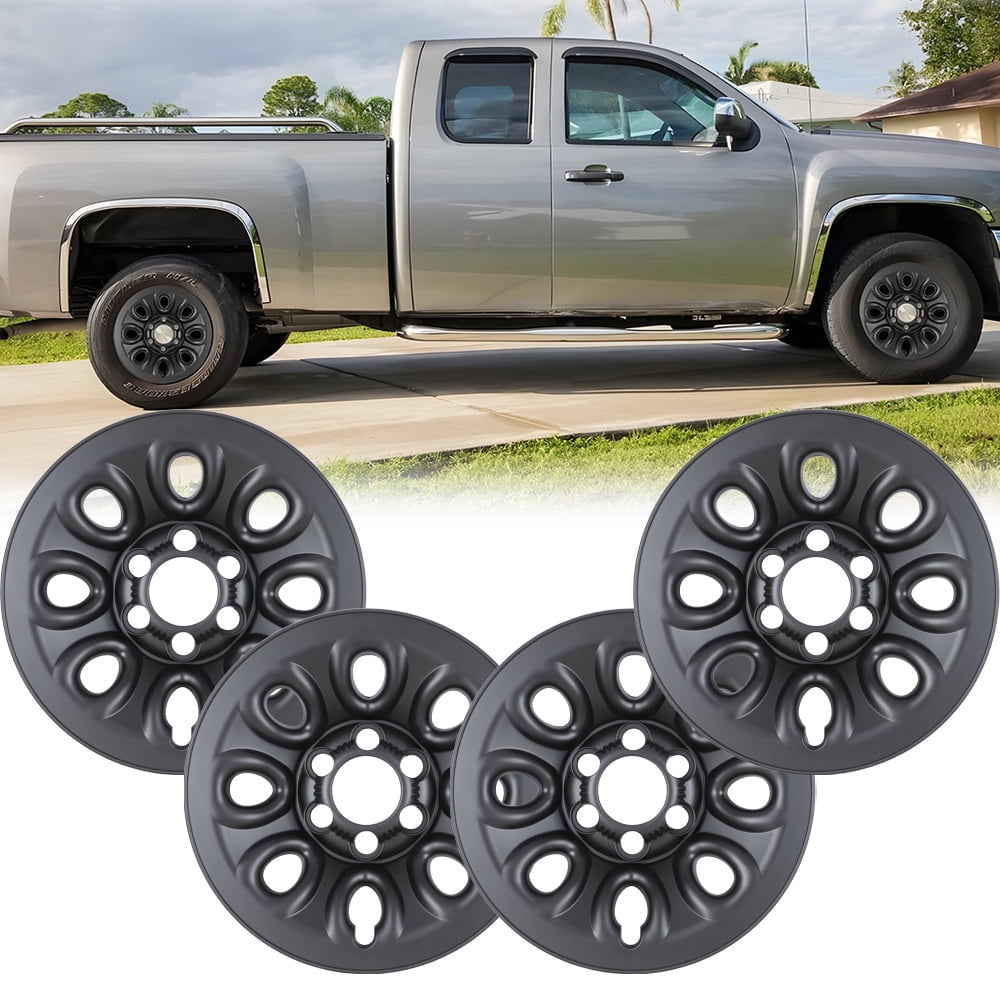 (Set of 4) Hubcap 17 inch Steel Wheel Skins for Chevy Silverado 1500 ...