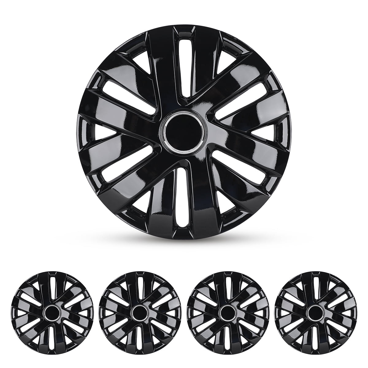 Cover Trend Universal Shiny Black Trim Hub Caps Wheel Covers