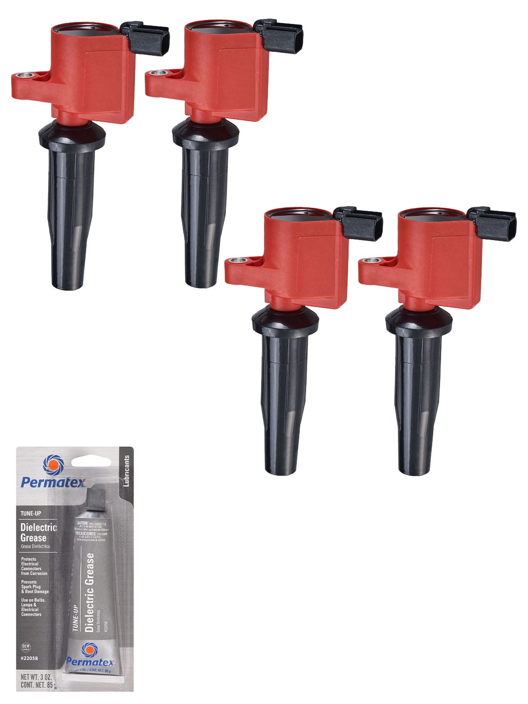 Set of 4 ISA Engergy Ignition Coil and Tune Up Grease Compatible with ...
