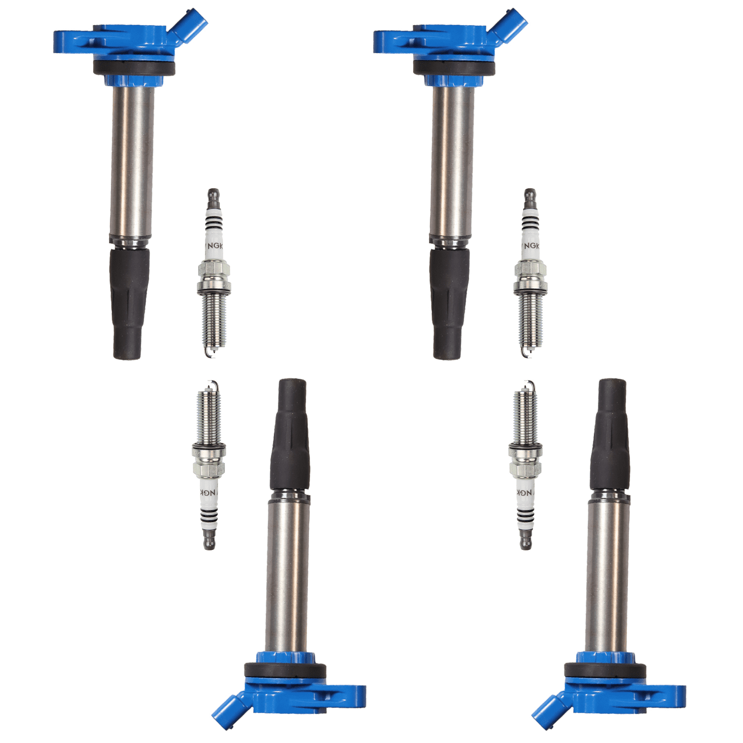 Set of 4 ISA High Performance Ignition Coils and Iridium Spark Plugs ...