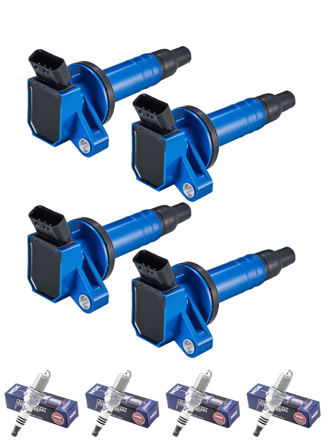 Set of 4 ISA High Performance Ignition Coils and 4 NGK Spark Plugs ...