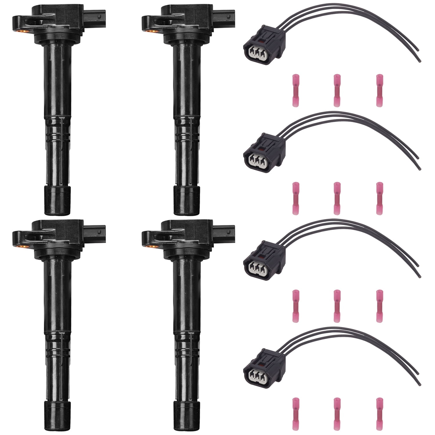 Set of 4 ISA Ignition Coil & 4 Ignition Coil Connector Compatible with ...