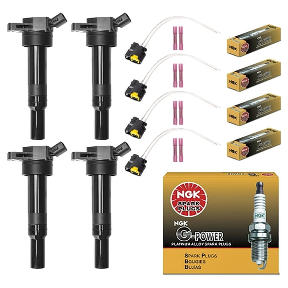 Set of 4 ISA Ignition Coil & 4 platinum Spark Plug & 4 Ignition Coil ...