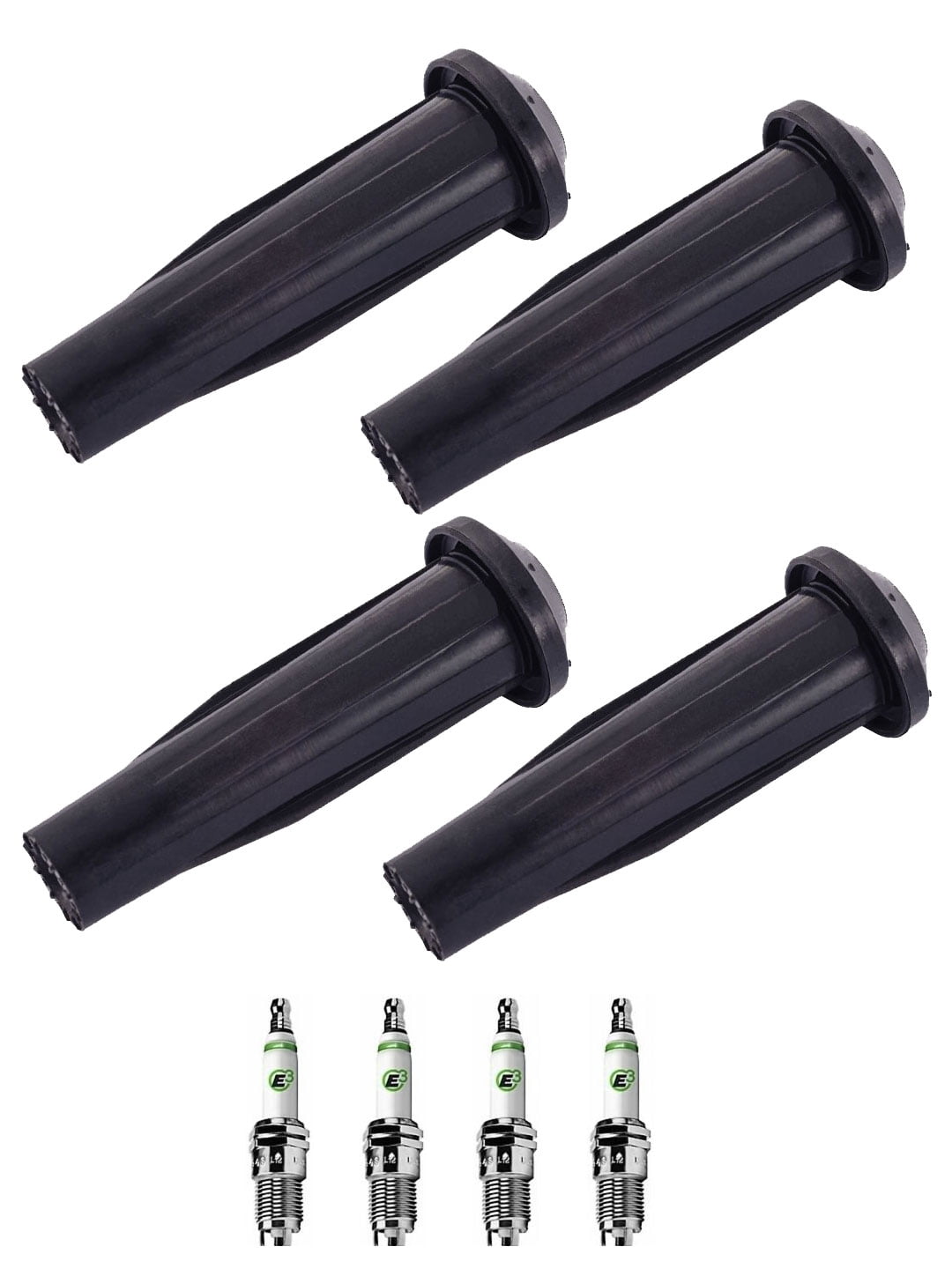 Set of 4 ISA Ignition Coil Boots and 4 Spark Plugs Compatible with 2012 ...