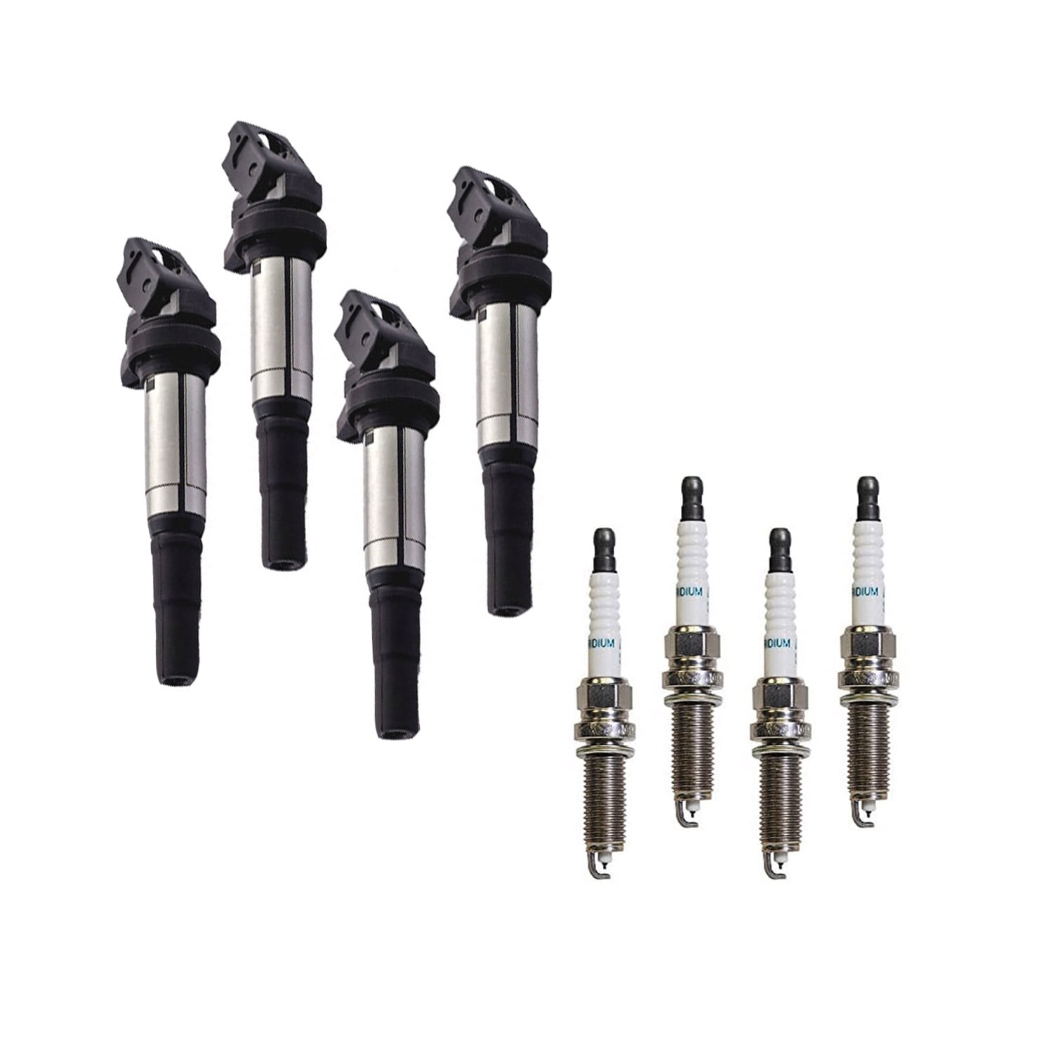 Set of 4 ISA Ignition Coils and Denso Iridium Spark Plugs Compatible ...
