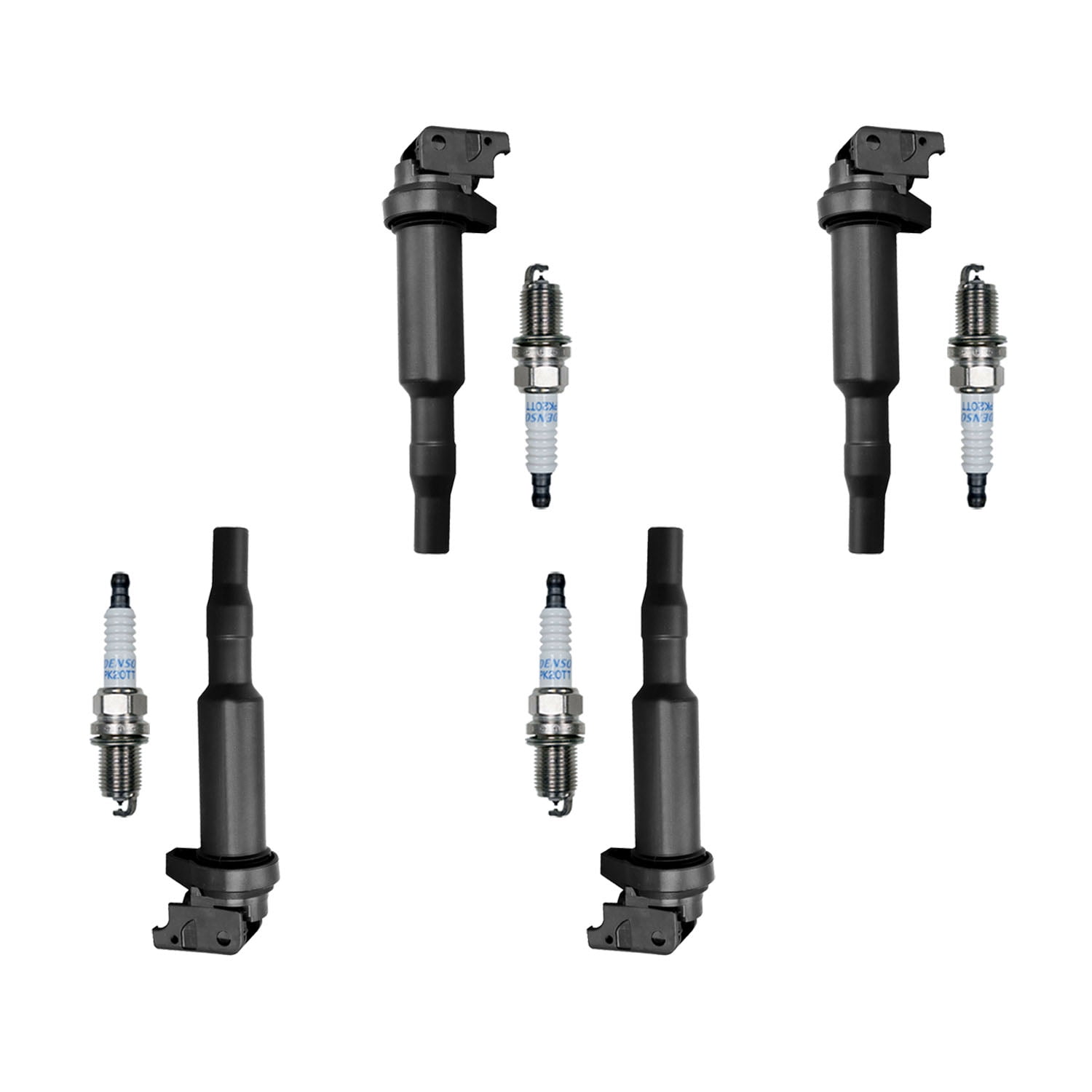 Set of 4 ISA Ignition Coils and Denso Platinum Spark Plugs Compatible ...