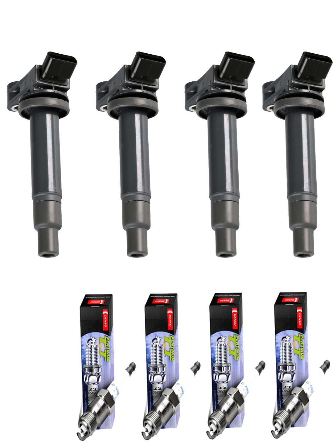 Set of 4 ISA Ignition Coils and 4 Denso Spark Plugs Compatible with ...