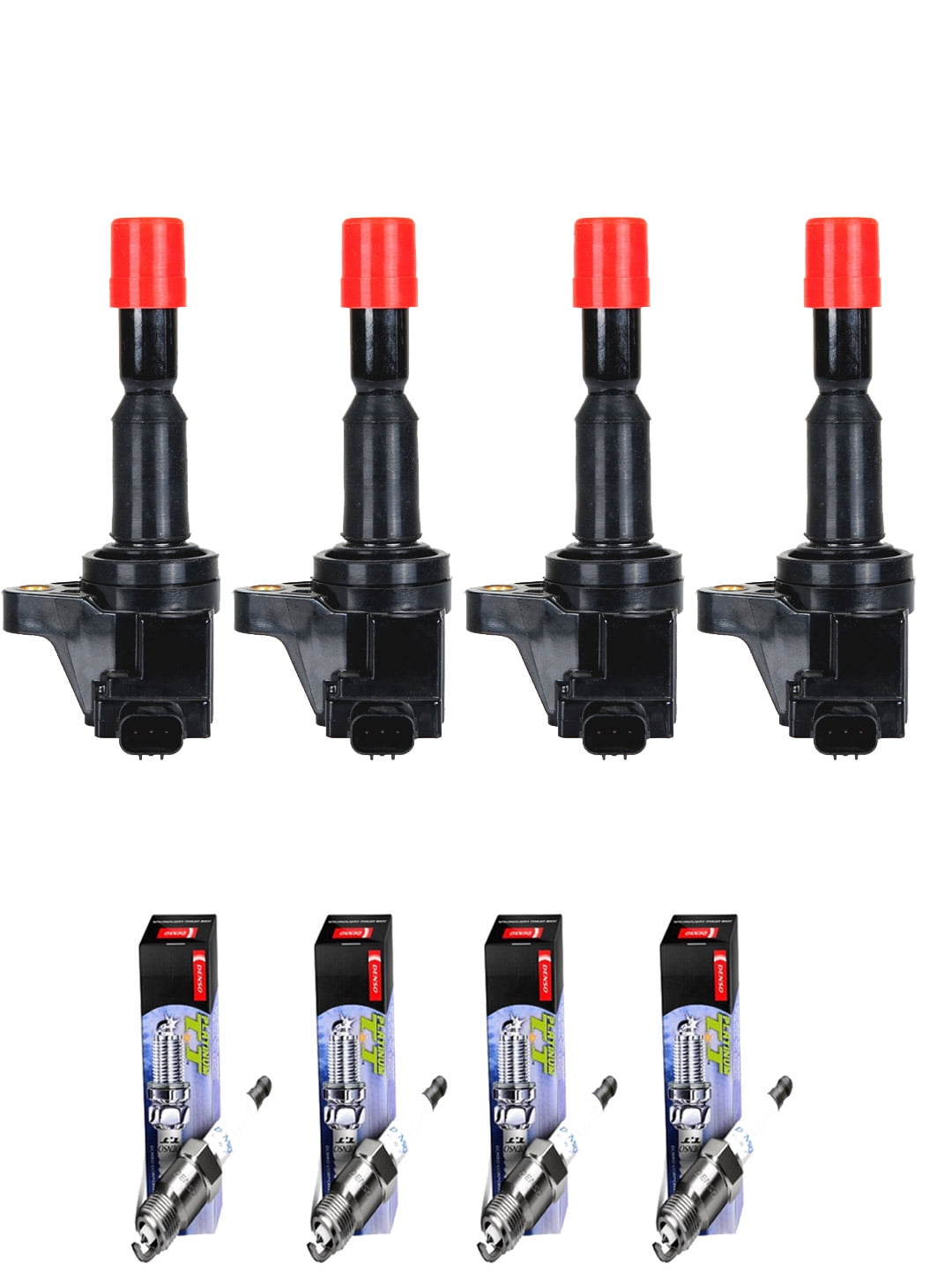Set of 4 ISA Ignition Coils and 4 Denso Spark Plugs Compatible with ...