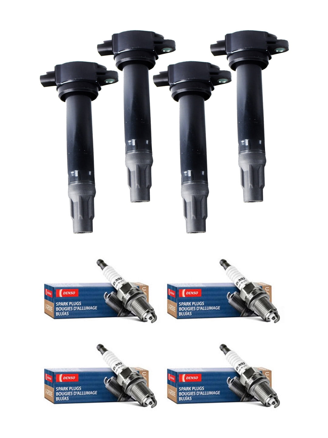 Set of 4 ISA Ignition Coils & 4 Denso Spark Plugs Compatible with 2015 ...