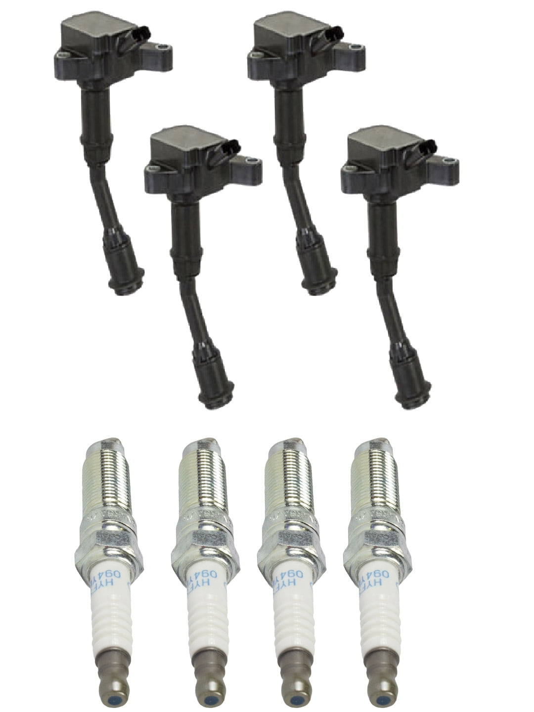 Set of 4 ISA Ignition Coils and 4 Motorcraft Spark Plugs Compatible ...