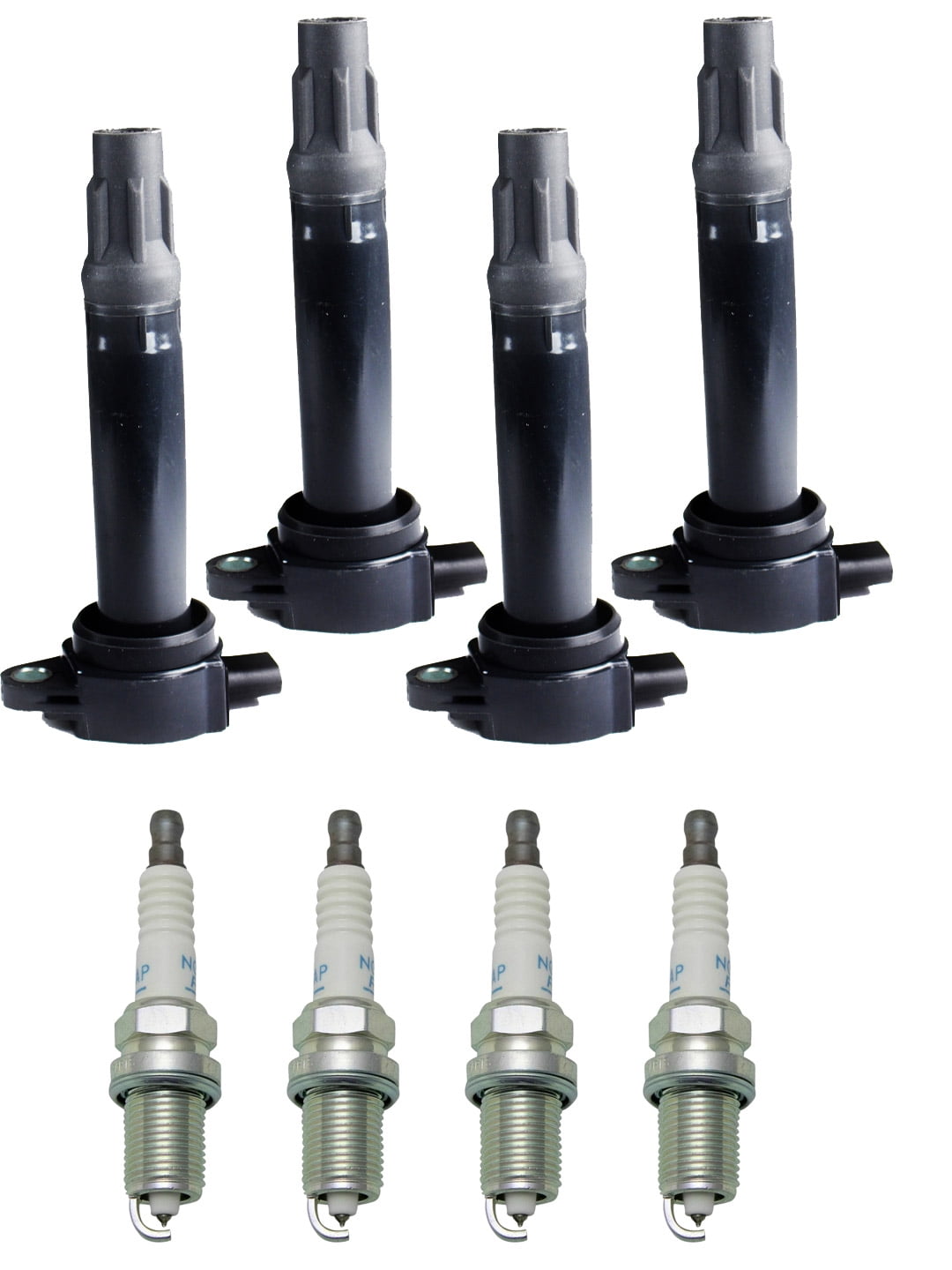 Set of 4 ISA Ignition Coils and 4 NGK Spark Plugs Compatible with 2008 ...