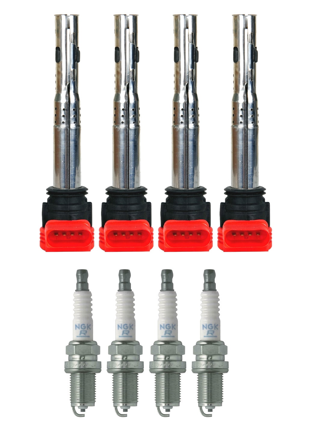 Set of 4 ISA Ignition Coils and 4 NGK Spark Plugs replace 2009-2016 ...