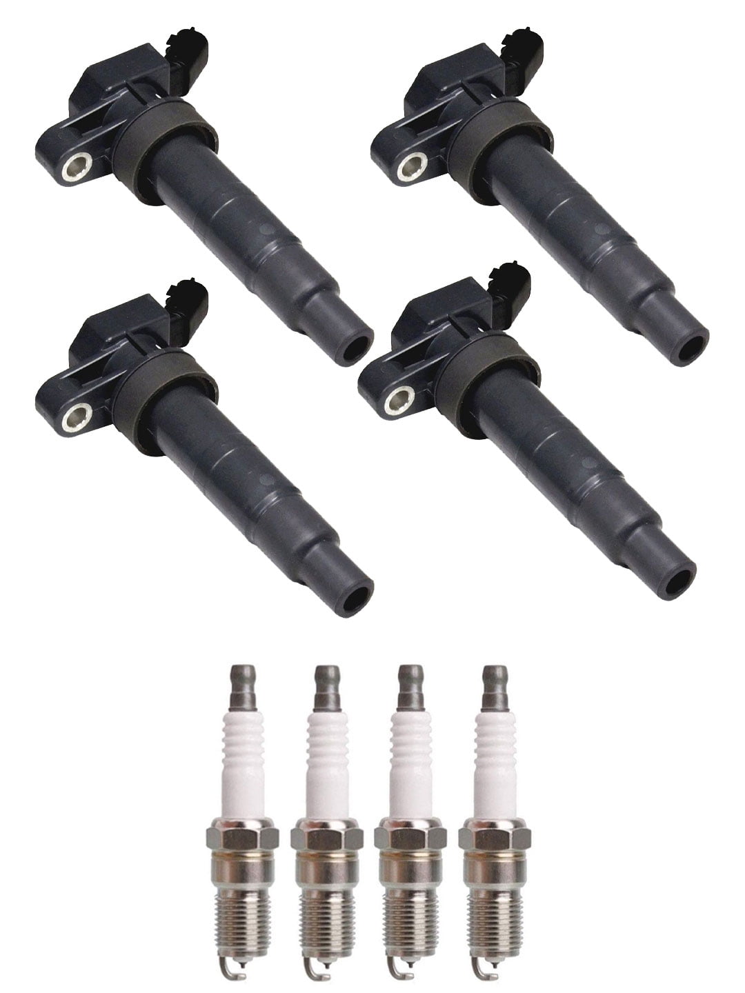 Set 4 ISA Ignition Coils and 4 Spark Plugs Compatible with Hyundai ...