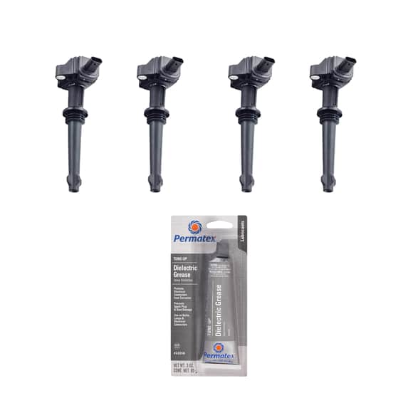 Set of 4 Ignition Coils and Permatex 22058 Dielectric Tune-Up Grease ...