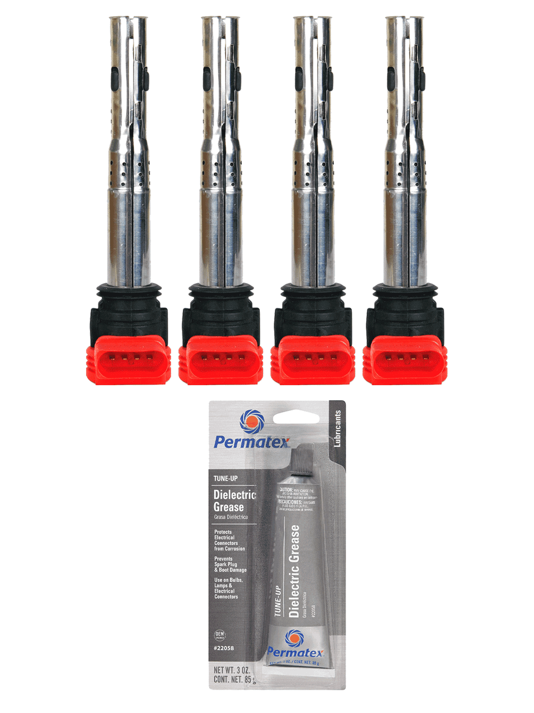 Set of 4 Ignition Coils and Permatex 22058 Dielectric Tune-Up Grease ...