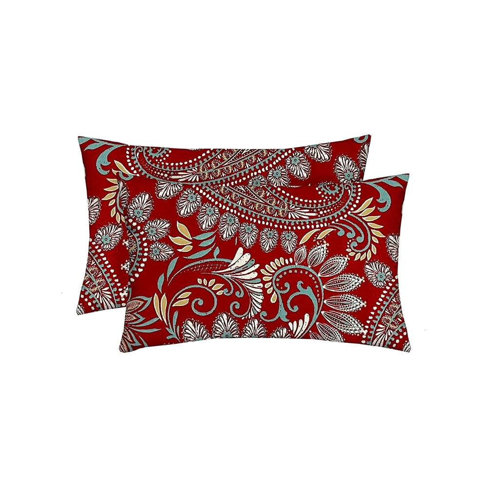 Set of 4 Indoor Outdoor Pillow, Rectangle Decorative Patio Lumbar Toss ...